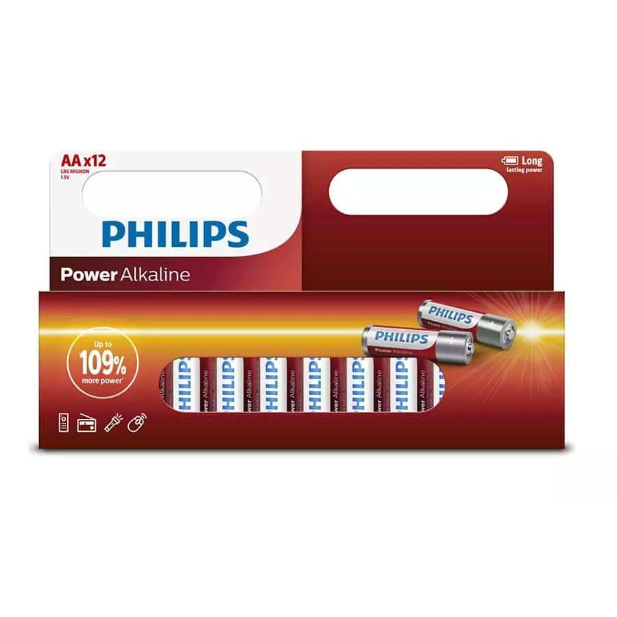 Philips Paristo LR6/ AA Power Alkaline B12 (12pcs) 12-990-5 | Motocafe.fi